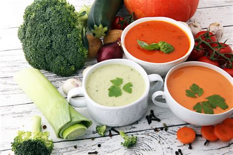 다양 한 다채로운 야채 크림 스프와 수프에 대 한 재료 건강 한 식습관 또는 채식 식품의 개념입니다 가을에 대한 스톡 사진 및 기타 이미지 Istock