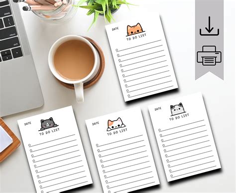 To Do List Notepads X Notepads Cute To Do List Memo Pad Cute Notepad Printable Notepad