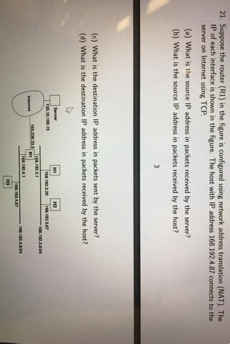 Solved 21 Suppose The Router R1 In The Figure Is Chegg Com
