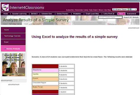 Using Microsoft Excel To Analyze The Results Of A Simple Survey