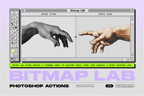 Bitmap Lab One Click Pixel Halftone Action Behance