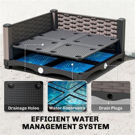 Outsunny Raised Garden Bed With Trellis And Drainage Holes Drain Plug