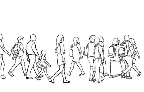 Group Of People Walking Clip Art