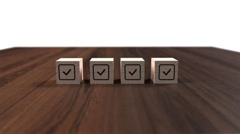 Premium Photo Tick Mark Wooden Cube On A White Background