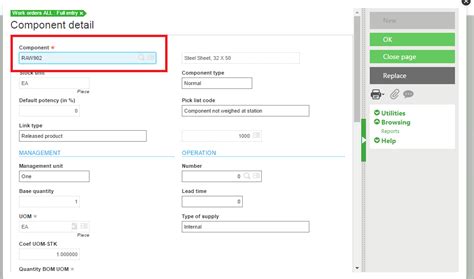How To Replace Component On Work Order Method 2 Sage X3 Tips Tricks And Components