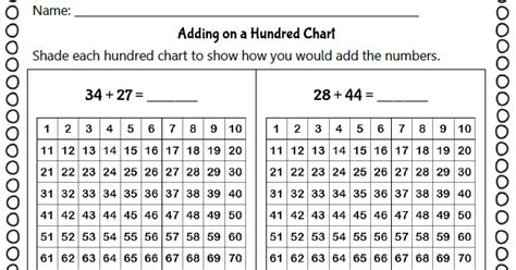 Classroom Freebies 100 Chart Addition