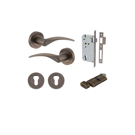 Oxford Lever Round Rose Entrance Kit With Separate High Security Loc