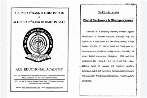 Digital Electronics And Microprocessors Gate Notes Electronics And Communication Engineering