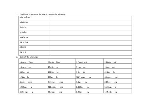 Remedial Math Assignment Remedial 2 Provide An Explanation For How To Convert The Following