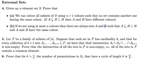 Extremal Sets Given An N Element Set S Prove That Chegg Com