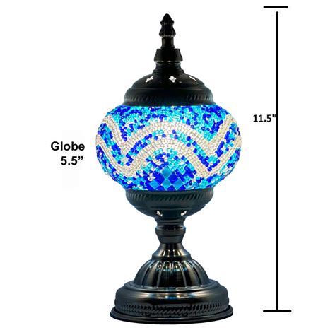Handcrafted Mosaic Turkish Table Lamp Blue Mountains