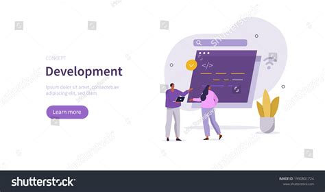People Characters Working Together Developing New Stock Vector Royalty Free 1990801724