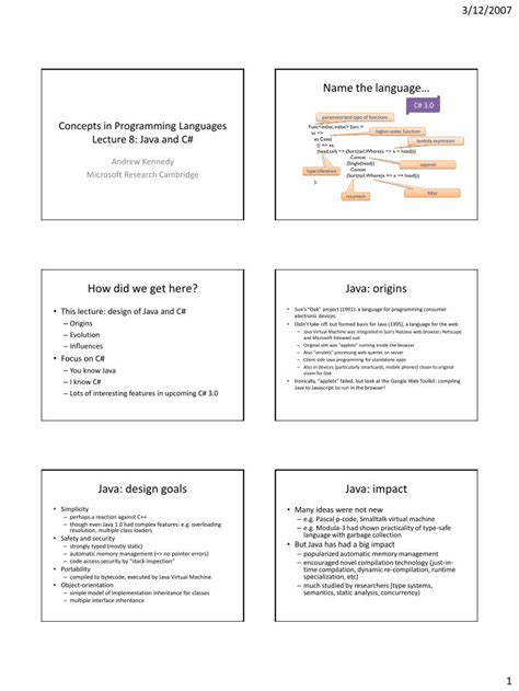 pdf concepts in programming languages lecture 8 … in programming