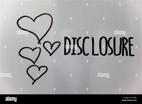 Word Writing Text Disclosure Business Concept For The Action Of Making New Or Secret