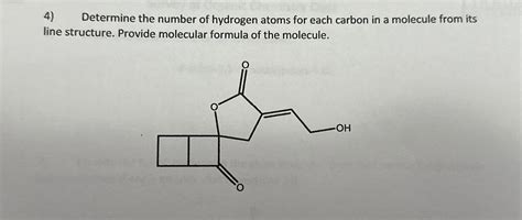 Solved Determine The Number Of Hydrogen Atoms For Each Chegg Com