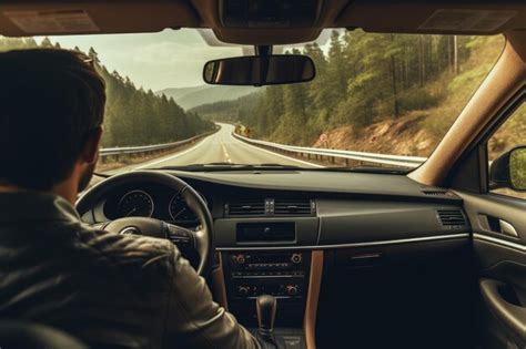 Premium Photo Driver Windshield View Generate Ai