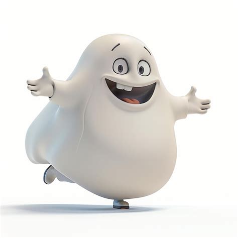 3d Modeling Design Of Cartoon Ghost Premium Ai Generated Image