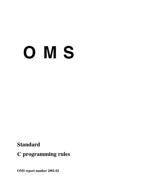 Oms Stand C Programming Rules Pdf C Programming Language Subroutine