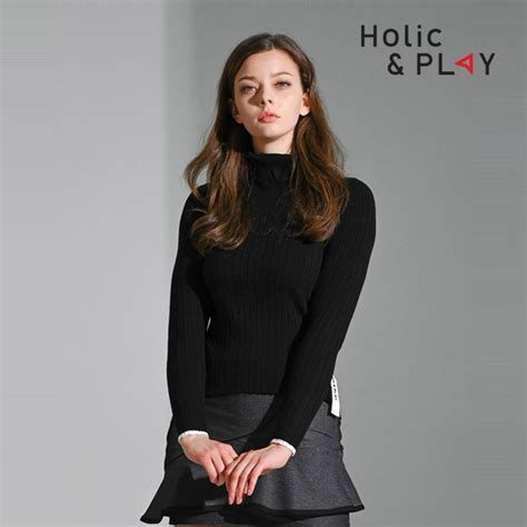 포스티 홀릭앤플레이 여성 골조직 니트 스웨터 Hb3wsw001bk