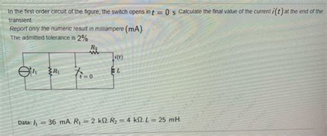 Solved In The First Order Circuit Of The Figure The Switch Chegg
