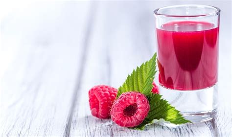 Premium Photo Glass With Raspberry Liqueur