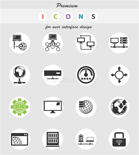 Server Icon Set Stock Vector Illustration Of Symbol 123248081
