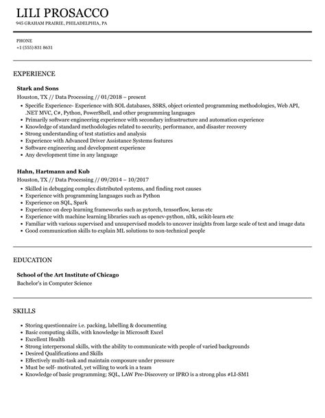 Data Processing Resume Samples Velvet Jobs