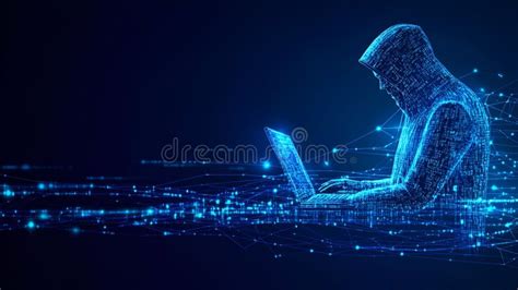 Digital Intrusion Conceptual Hacker Illustration Amidst Encrypted Data