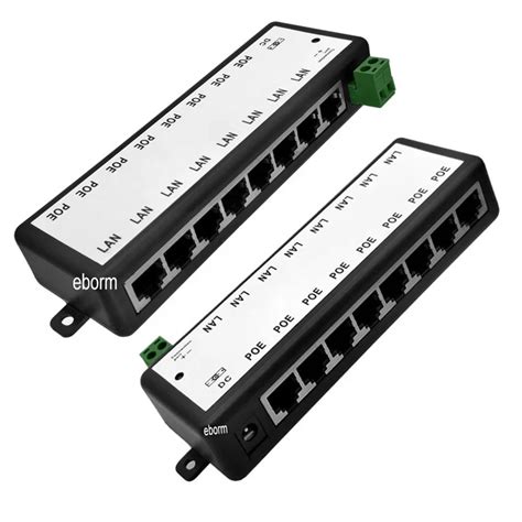 Poe Injector All In One 8 Port Gigabit 125a Dc12v 48v 8 Interfaces Passive Adapter Power Over