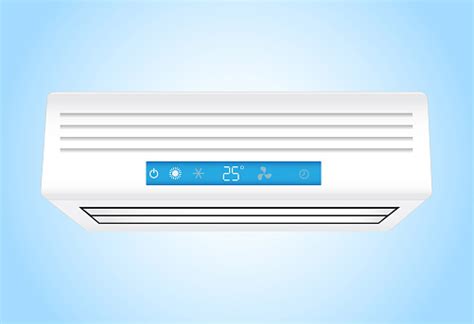 에 어 컨디셔너 파란색 배경에 현실입니다 벡터 일러스트 레이 션 3차원 형태에 대한 스톡 벡터 아트 및 기타 이미지 3차원 형태 가격 공기조화 Istock