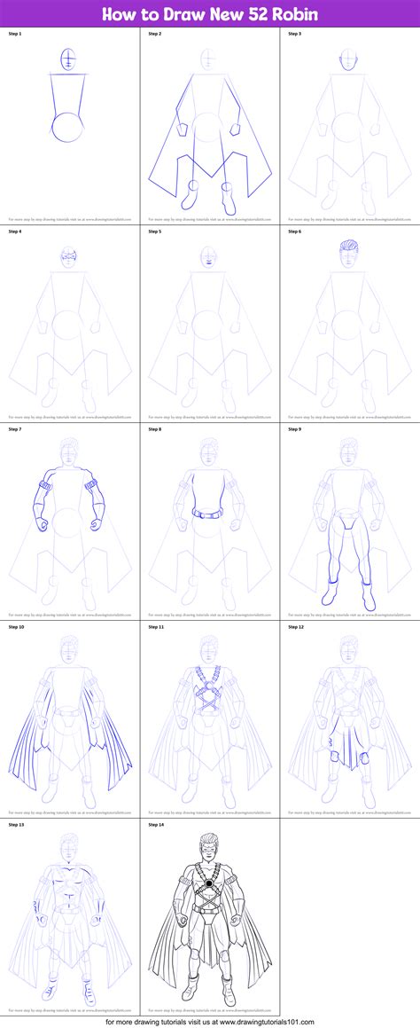 How To Draw New Robin DC Comics Step By Step DrawingTutorials Com
