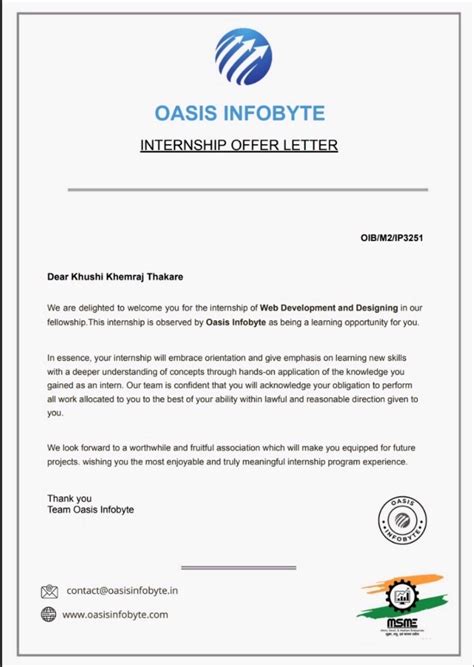 Khushi Thakare On Linkedin Internship Development Opportunity Share Like Experience