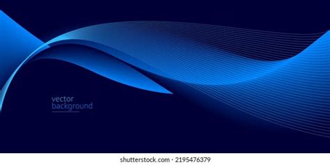1788 Flowing Dark Blue Curve Shape With Soft Gradient Vector Abstract Background Stock Vectors