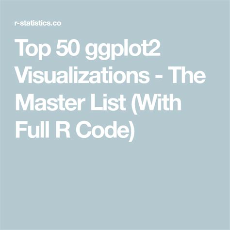 Top 50 Ggplot2 Visualizations The Master List With Full R Code
