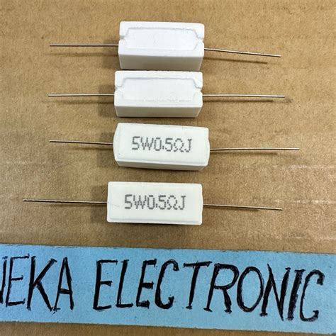 Jual Resistor 5 Watt 0 5 Ohm 5watt Resistor Kapur Shopee Indonesia