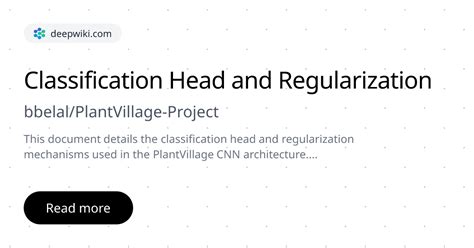 Classification Head And Regularization Bbelalplantvillage Project
