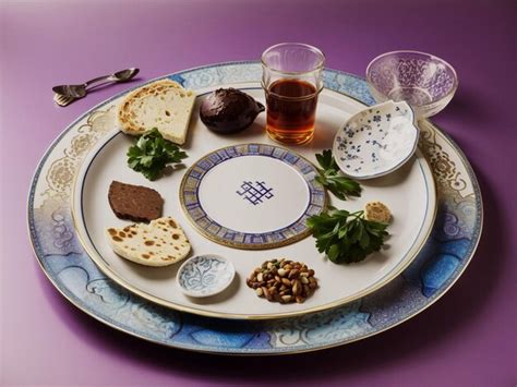 Premium Photo Passover Seder Plate Dinner Tabletop