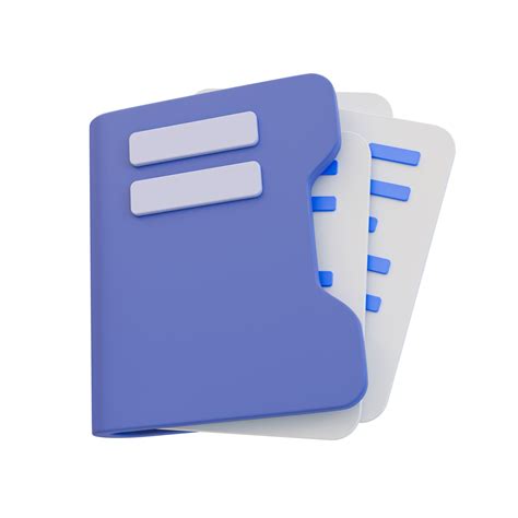 Free 3d Minimal Document File Icon File Archive Document Folder With Paperwork 3d