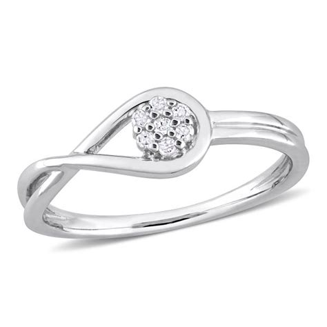 120ctw Diamond Cluster Sterling Silver Infinity Promise Ring Reeds