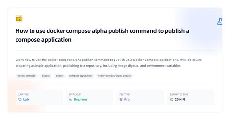How To Use Docker Compose Alpha Publish Command To Publish A Compose Application Labex