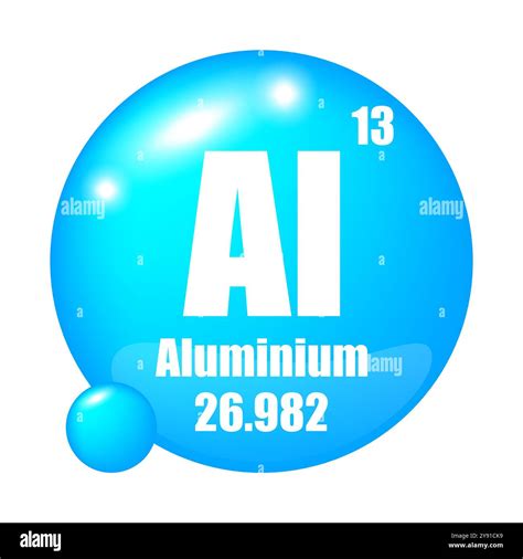 Aluminium Element Icon Atomic Number 13 Atomic Mass 26982 Blue