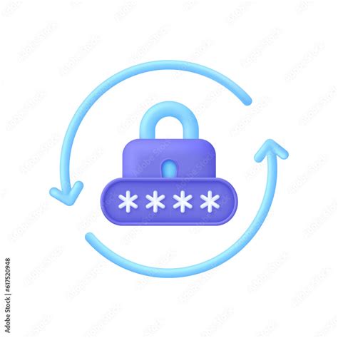 3d Password Reset Illustration Update Personal Data Concept Getting A