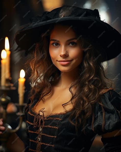 Premium Photo Woman Dressed As A Witch