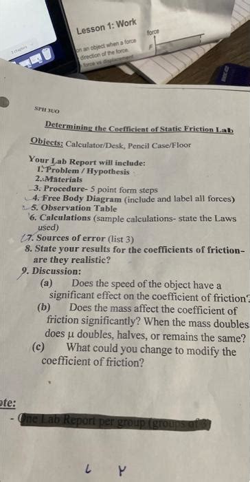 Solved Determining The Coefficient Of Static Friction Lalb Chegg Com