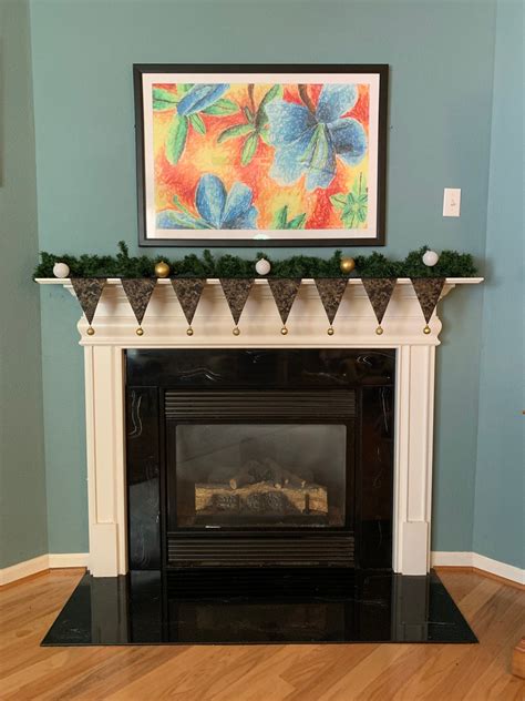 Gold Poinsettia Christmas Mantle Scarf Christmas Mantel Decoration