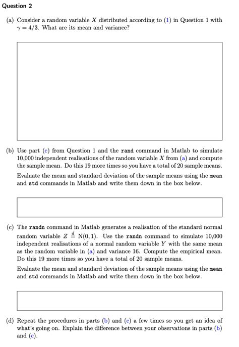 Question 2 A Consider A Random Variable X