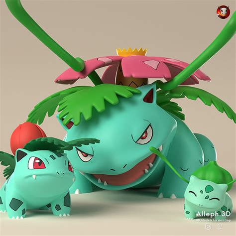 Pokemon Bulbasaur Evolution Pack 3d Model 3d Printable Cgtrader