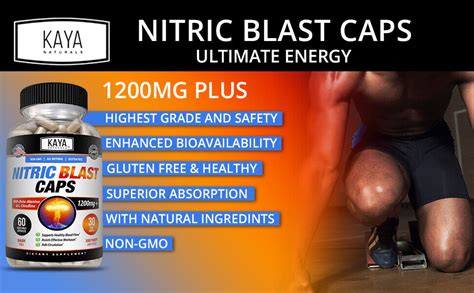 Nitric Blast 60ct L Arginine Nitric Oxide Ed Testosterone Booster
