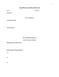 Cause Effect Essay Outline Docsity