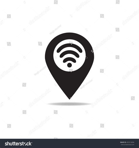 Wifi Hotspot Icon Drop Shadow Silhouette Stock Vector Royalty Free
